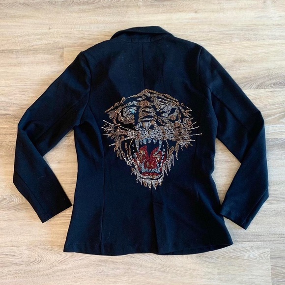 Vintage | Jackets & Coats | Vintage Y2k Mcbling Rhinestone Edgy Hardy ...